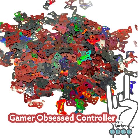 Gamer Obsessed Controller Holographic Glitter Shape Michaels