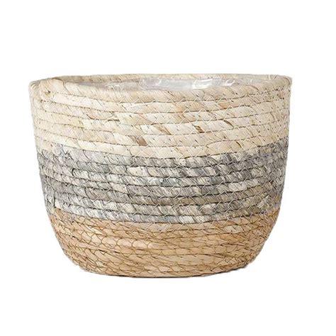 Tainini Grass Woven Flower Pots Courtyard Plants Potted Flowers