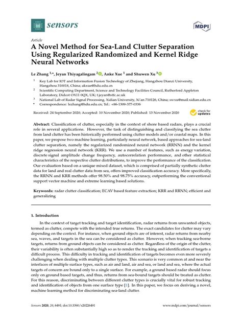 A Novel Method For Sea Land Clutter Separation Using Regularized
