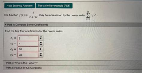 Solved Part Asks For Equation Of The Series And Part Is Chegg