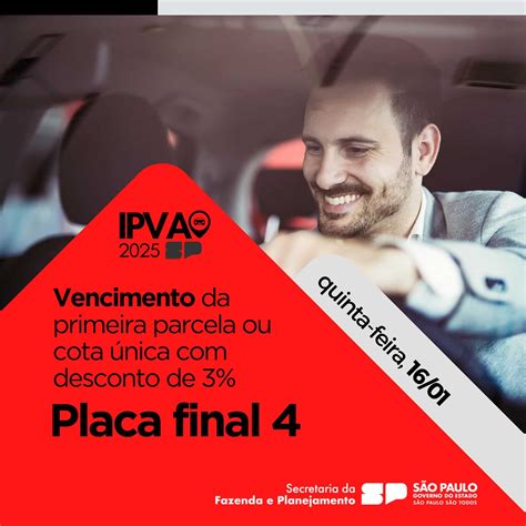 🚗 ipva 2025 placa final 4 vence nesta quinta feira 16 📌 aproveite o