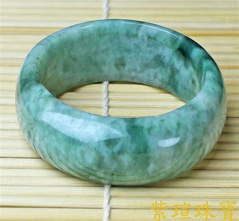 冰種花青翡翠玉鐲A貨 寬版手鐲18 5號 緬甸玉 紫 瑄 珠 寶
