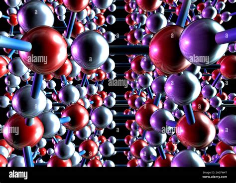 Ice Molecular Model Showing The Hexagonal Structure Of Ice Atoms Are