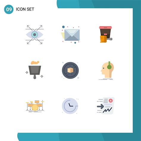 9 User Interface Flat Color Pack Of Modern Signs And Symbols Of
