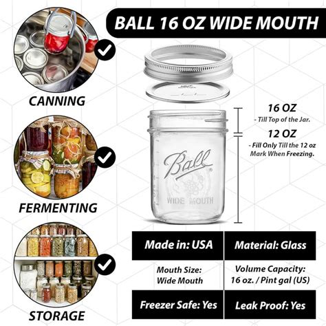 Wide Mouth Mason Jar Dimensions