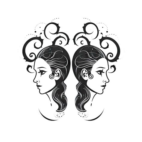 Premium Ai Image Gemini Icon Tweens Zodiac Symbol Ornate Gemini