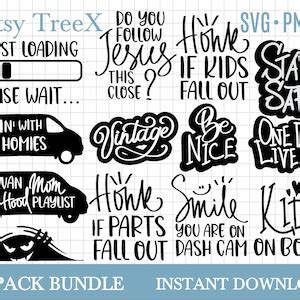 Funny Car Stickers SVG Bundle By Oxee Hand Lettered Car Etsy Hong Kong