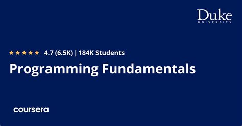 Programming Fundamentals Coursya
