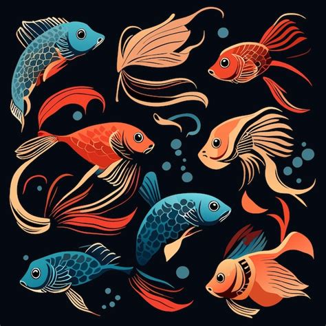 Premium Vector Vector Art Of Exotic Fish Iconic Marine Life