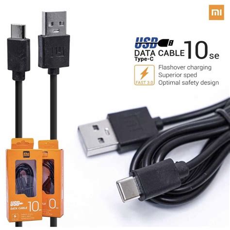 Jual Kabel Xiaomi Type C Packing Dus Usb Data Tipe C Warna Hitam Shopee Indonesia