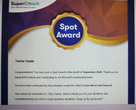 Tushar Gupta On Linkedin Feeling Privileged To Have Nominated For The