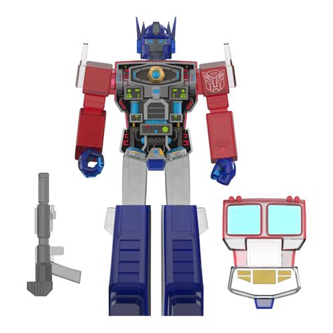 Super7 Transformers Optimus Prime Super Cyborg Clear Red Blue Figu