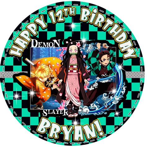 Demon Slayer Kimetsu No Yaiba Edible Cake Toppers Round Ediblecakeimage