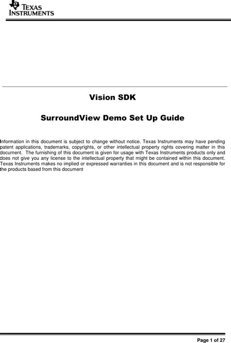Visionsdkuserguide2dsurroundviewdemo Vision Sdk User Guide 2d