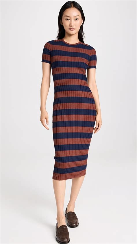 Madewell Ribbed Midi Sweater Dress In Stripe Shopbop