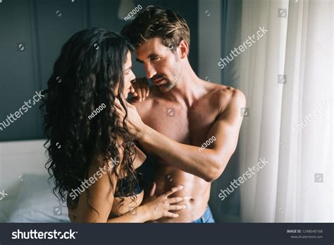 Romantic Young Couple Being Intimate Sensual 스톡 사진 1248640168 Shutterstock