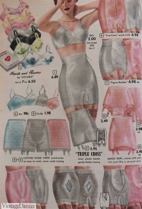 1950s Lingerie History Bras Girdles Slips Panties Garters
