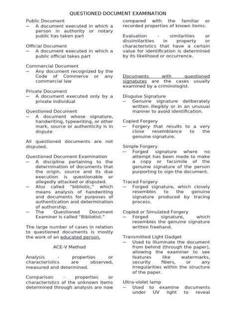 Questioned Document Examination Pdf Signature Ultraviolet