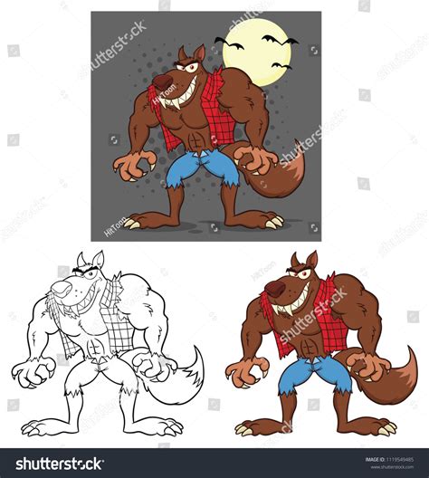 Angry Werewolf Cartoon Mascot Character Set Stock Vector Royalty Free