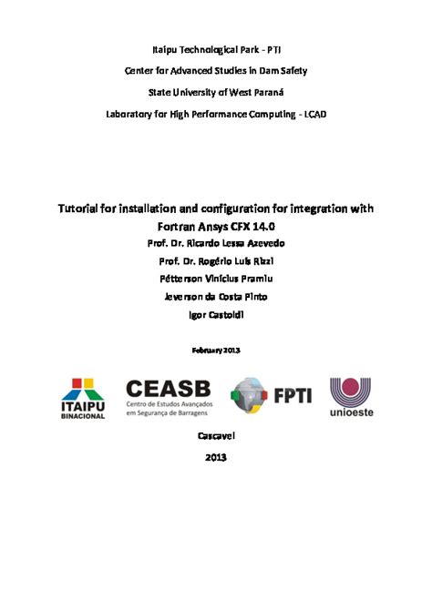 CFX Tutorial For FOrtran Installations PDFCOFFEE COM