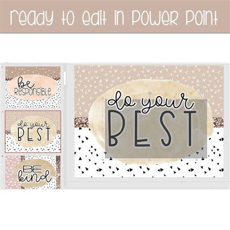 Editable Boho Classroom Rules Posters Neutral Boho Classroom Decor