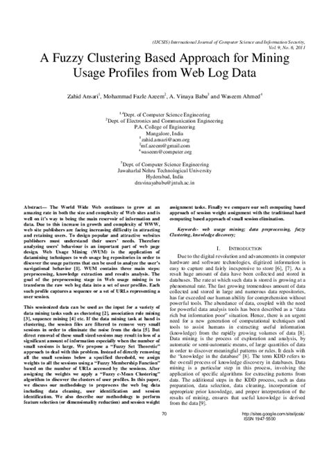 Pdf A Fuzzy Clustering Based Approach For Mining Usage Profiles From