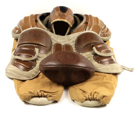 Lot Detail 1940s 50 Complete Football Uniform Shoulder Pads Helmet