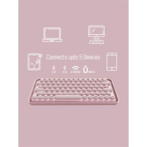 Rapoo Ralemo Pre 5 Mechanical Multi Mode Bluetooth Keyboard Backlight Built In Battery Pink