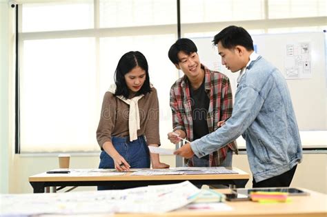 Developer Team Working On Development Project For Mobile Application At