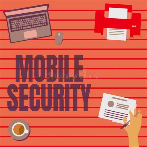 Conceptual Display Mobile Security Word For Protection Of Mobile Phone