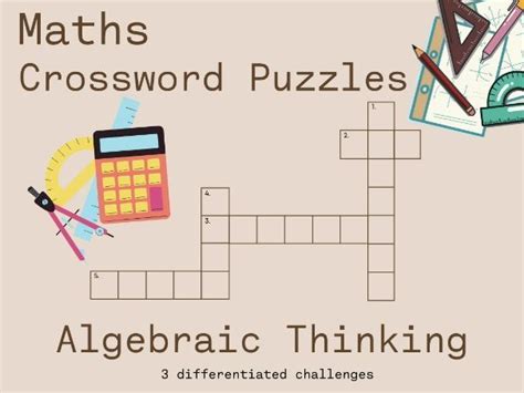mastering maths crossword puzzles algebraic thinking teaching