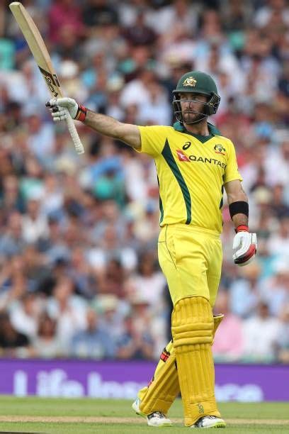 Glenn Maxwell Of Australia Raises His Bat After Reaching A Half Australia Cricket Team