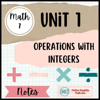 Th Grade Unit Operations With Integers Guided Notes TPT