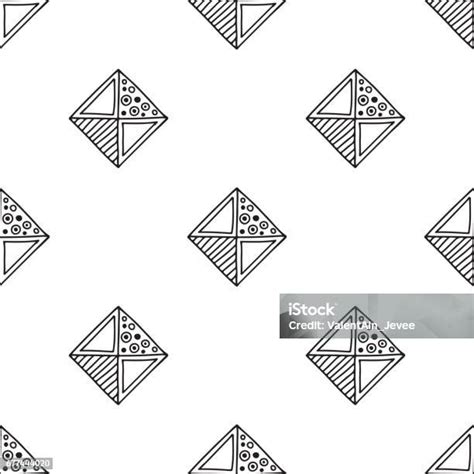 원활한 벡터 패턴입니다 흑인과 백인 기하학적 배경 손으로 그려 장식 부족 요소 인종 민족 전통 모티브 인쇄 그래픽 벡터 일러스트입니다 0명에 대한 스톡 벡터 아트 및 기타