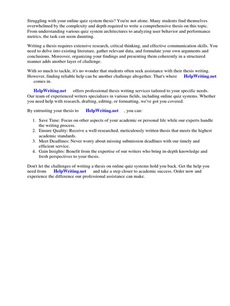 Online Quiz System Thesis Pdf