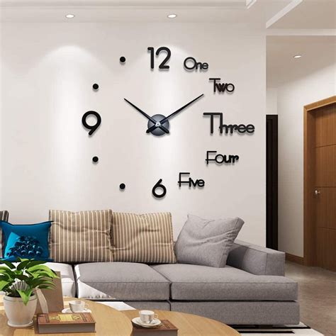 Wall Clocks 1 Modern Diy Large Wall Clock 3d Mirror Surface Sticker