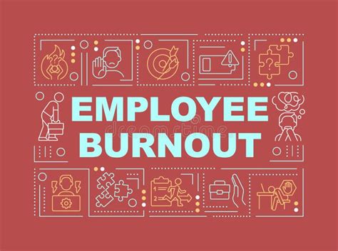 Employee Burnout Impact Red Gradient Brochure Template Stock Vector