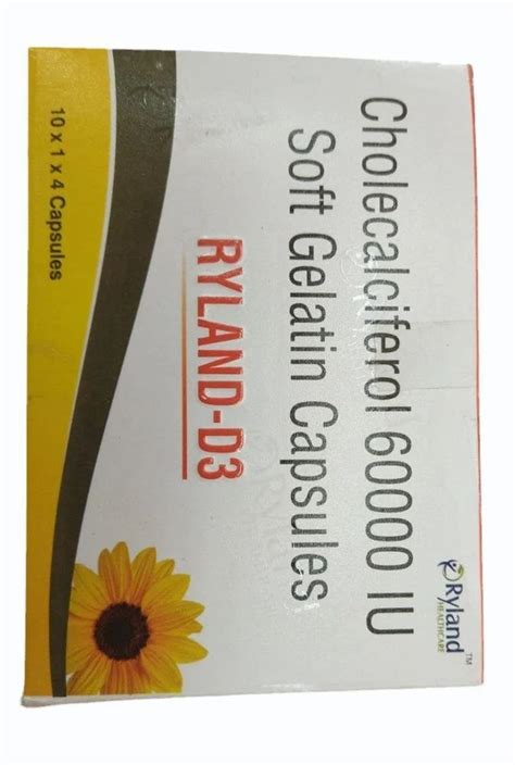 Ryland D3 Cholecalciferol 60000 Iu Soft Gelatin Capsules At Rs 170box