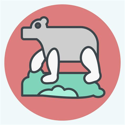 Icono Polar Oso Relacionado A Alaska Símbolo Color Compañero Estilo