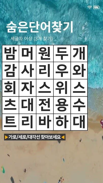 숨은 단어 찾기🔍 Youtube