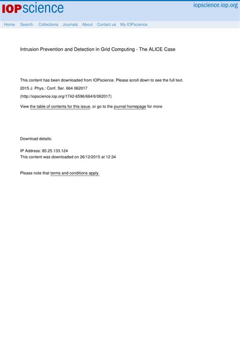 pdf intrusion prevention and detection in grid computing the alice case