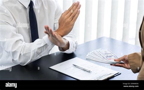 Businessman Partner Hand Gesture Rejecting Refusing Money
