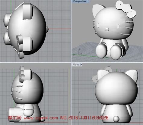 Hello Kitty 3d打印文件卡通角色模型下载 摩尔网cgmol