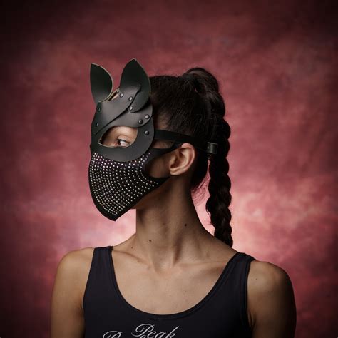 Genuine Leather Cat Mask Dark Green Masquerade Mask Etsy