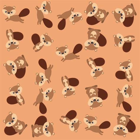 Premium Vector Cute Chipmunk Pattern Background