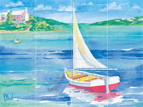 Bermuda Sail Affordable Tile Mural