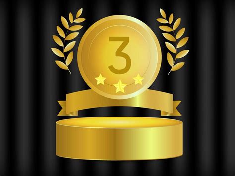 Award Bronze Medal For 3rd Place On The Gold Pedestal 46944061 Vector