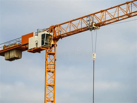 Crane With Chain Suspension On The Boom Stock Image Image Of Site