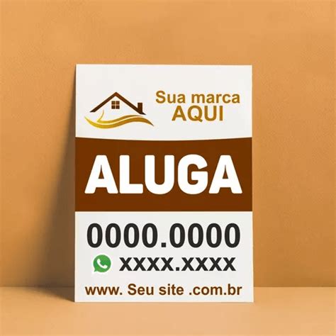 20 Unidades de Placas Em Chapa para Imobiliária PS 1mm E 20 Adesivos