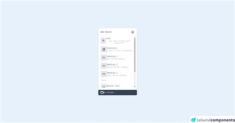 Tailwind Css Add Block Text Editor Widget List